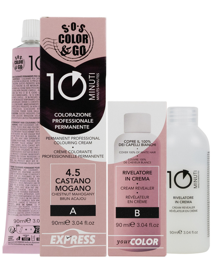 Sos Color&Go set permanent professional 10 min colouring cream - 4.5 ...